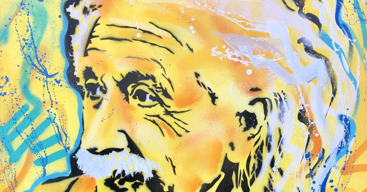 Yellow Einstein , original Painting created by the artist Dan Groover ...